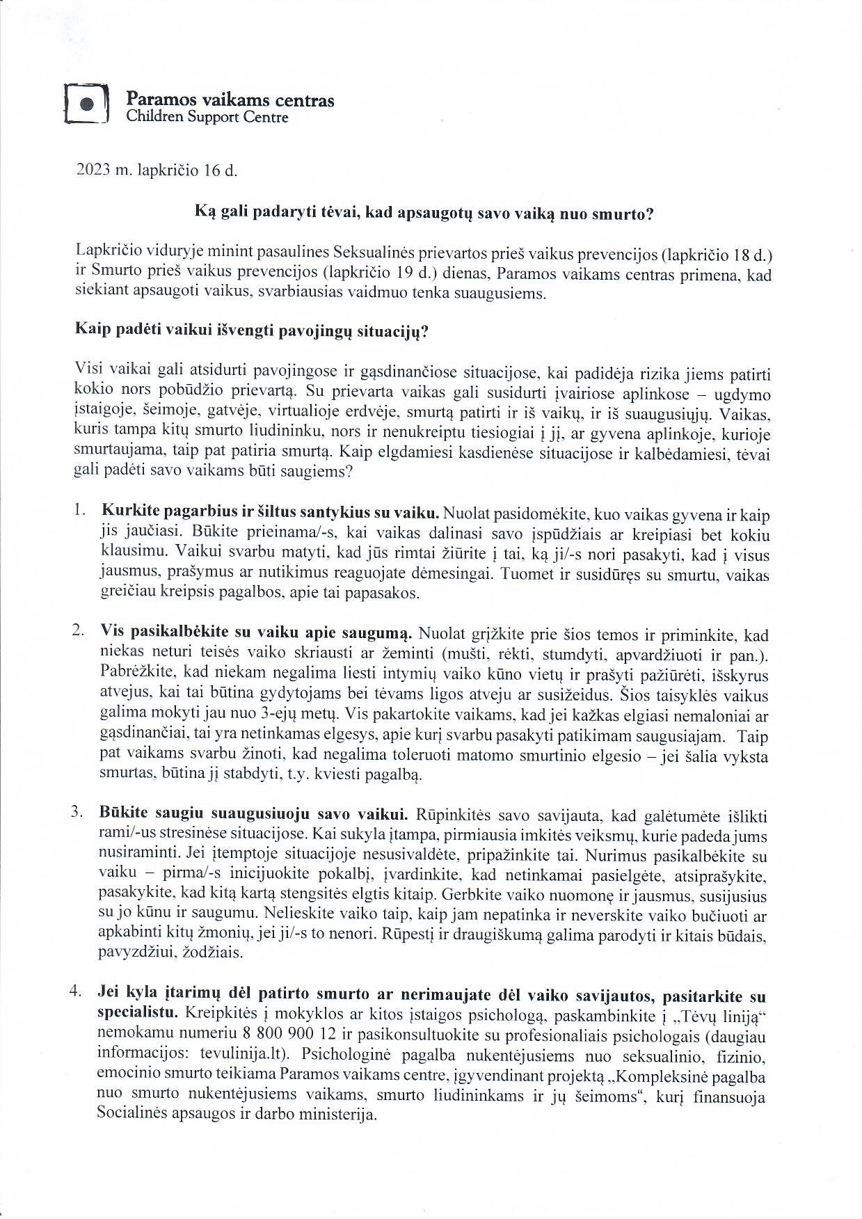 Smurto prieš vaikus prevencija
